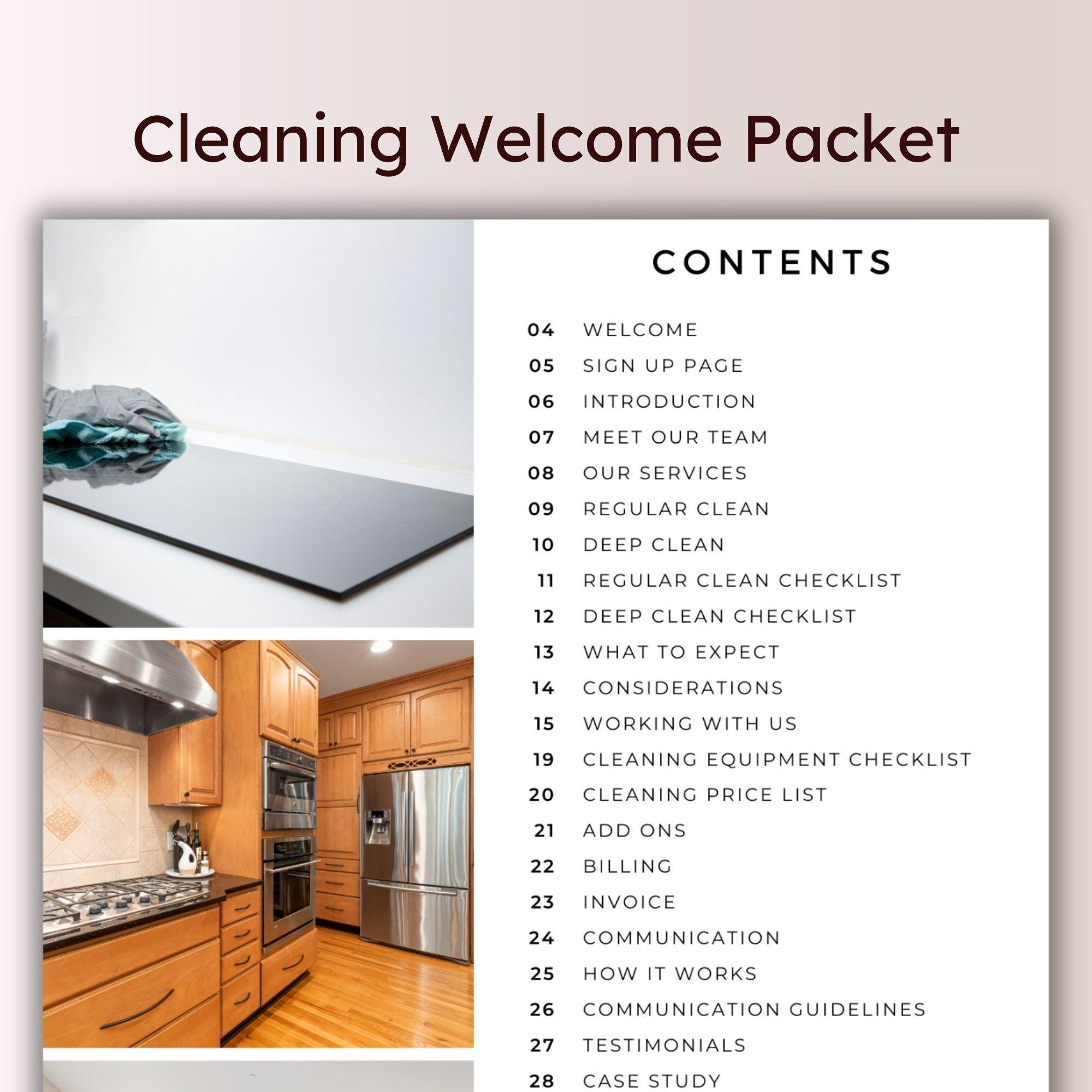 Cleaning Welcome Packet Canva Prewritten Cleaning Business Onboarding ...