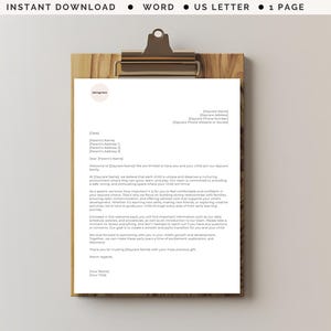 Welcome Letter Template for Daycare Introduction Letter to Parent ...