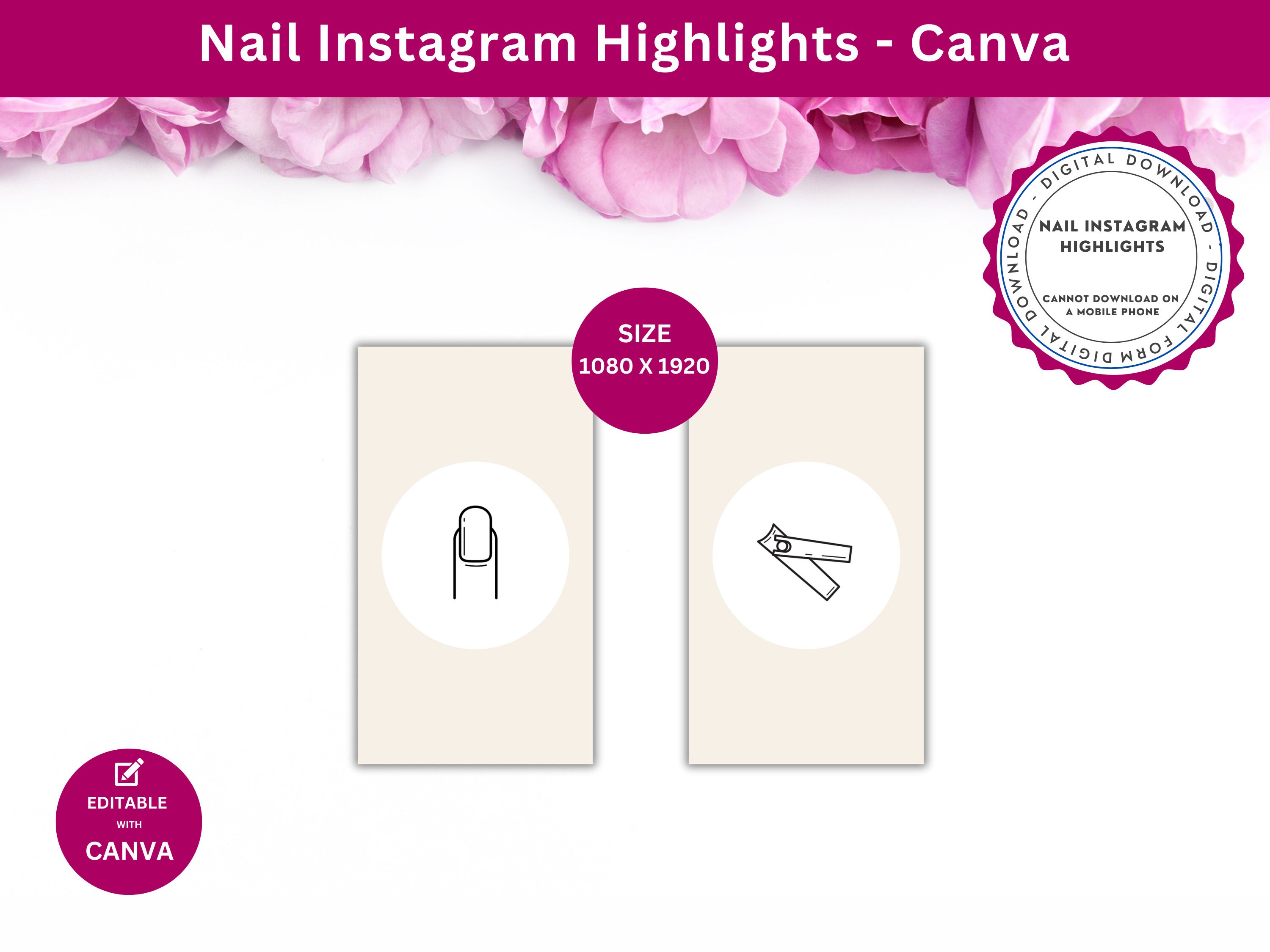 Instagram Highlights Icons Story Highlight Covers for a Nail Salon or ...