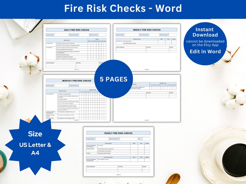 Fire Risk Assessments Checklists for Small Businesses to Check Fire ...