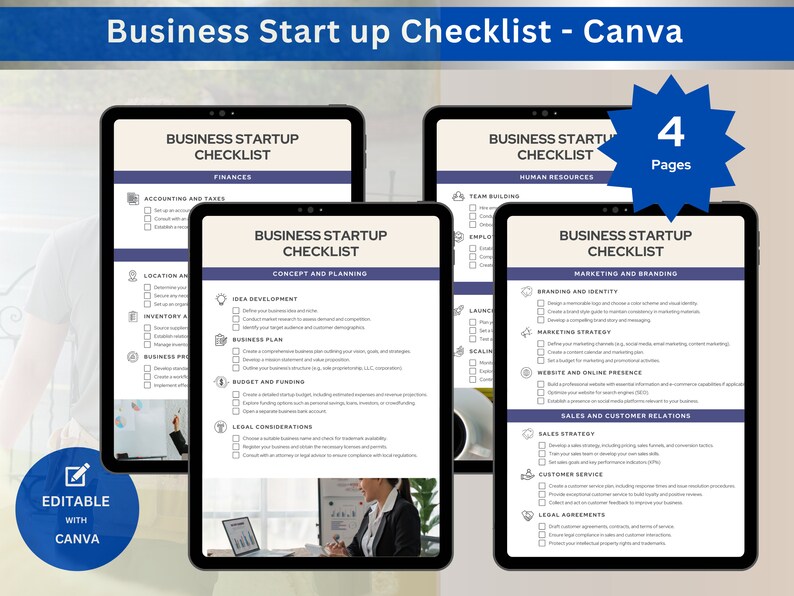 Printable Starting a Business Checklist Template Small New Business ...