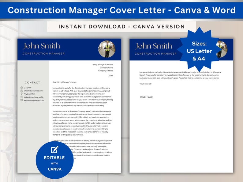 Construction Manager Cover Letter Construction Job Letter for Project ...