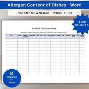Restaurant Food Prep Sheet: Ingredient Log, Stock Control (word, PDF ...