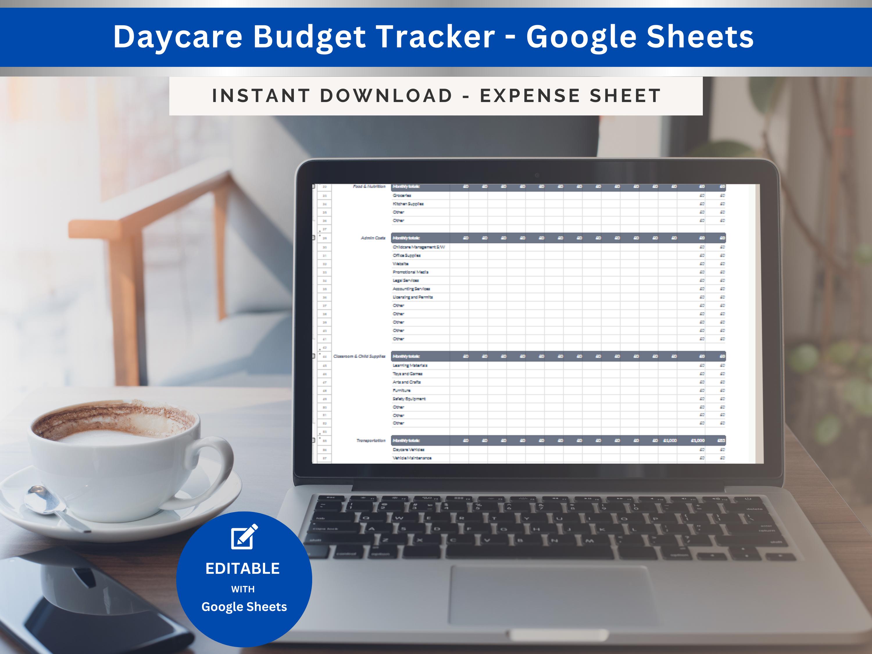 Daycare Budget Tracker Managing Financials Childcare Income and ...