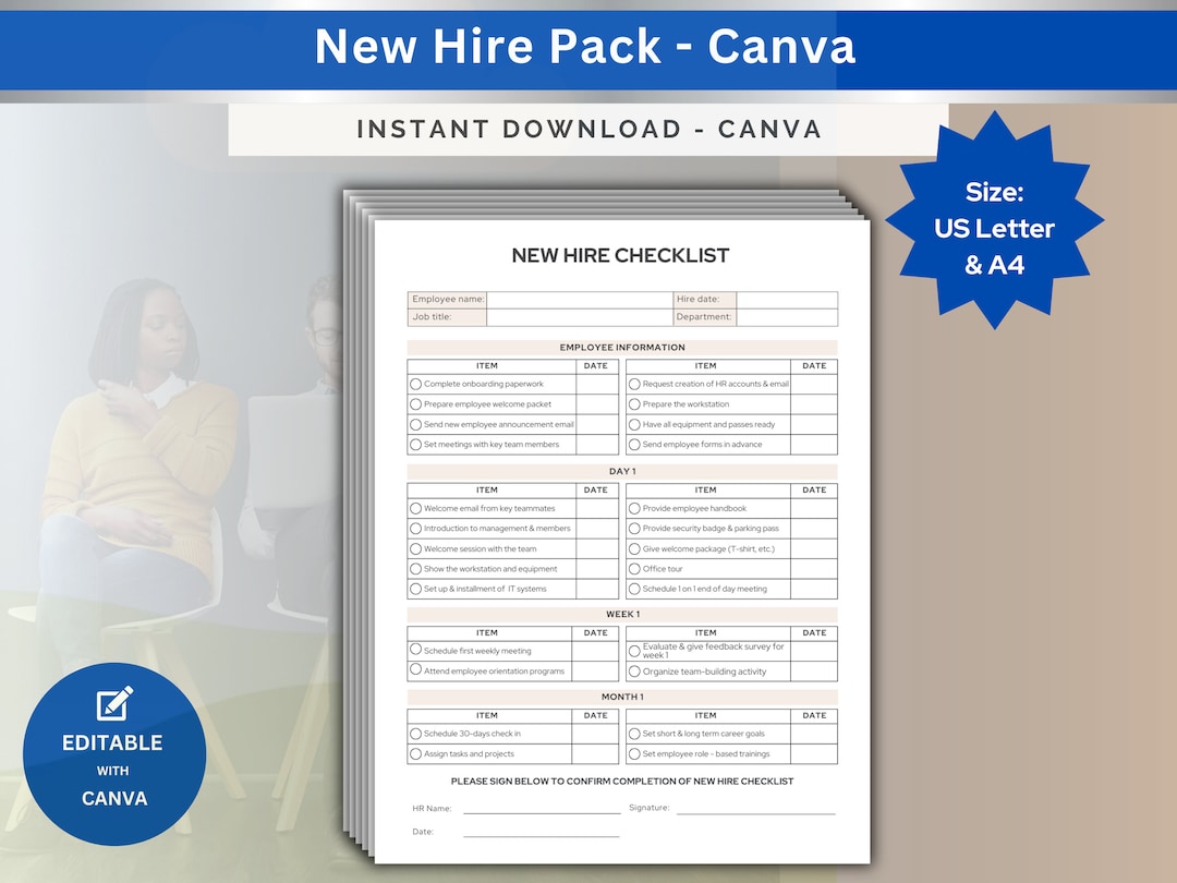 New Hire Pack for HR Onboarding New Employee Starter Pack Employee ...