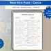 New Hire Pack for HR Onboarding New Employee Starter Pack Employee Application Form Direct ...