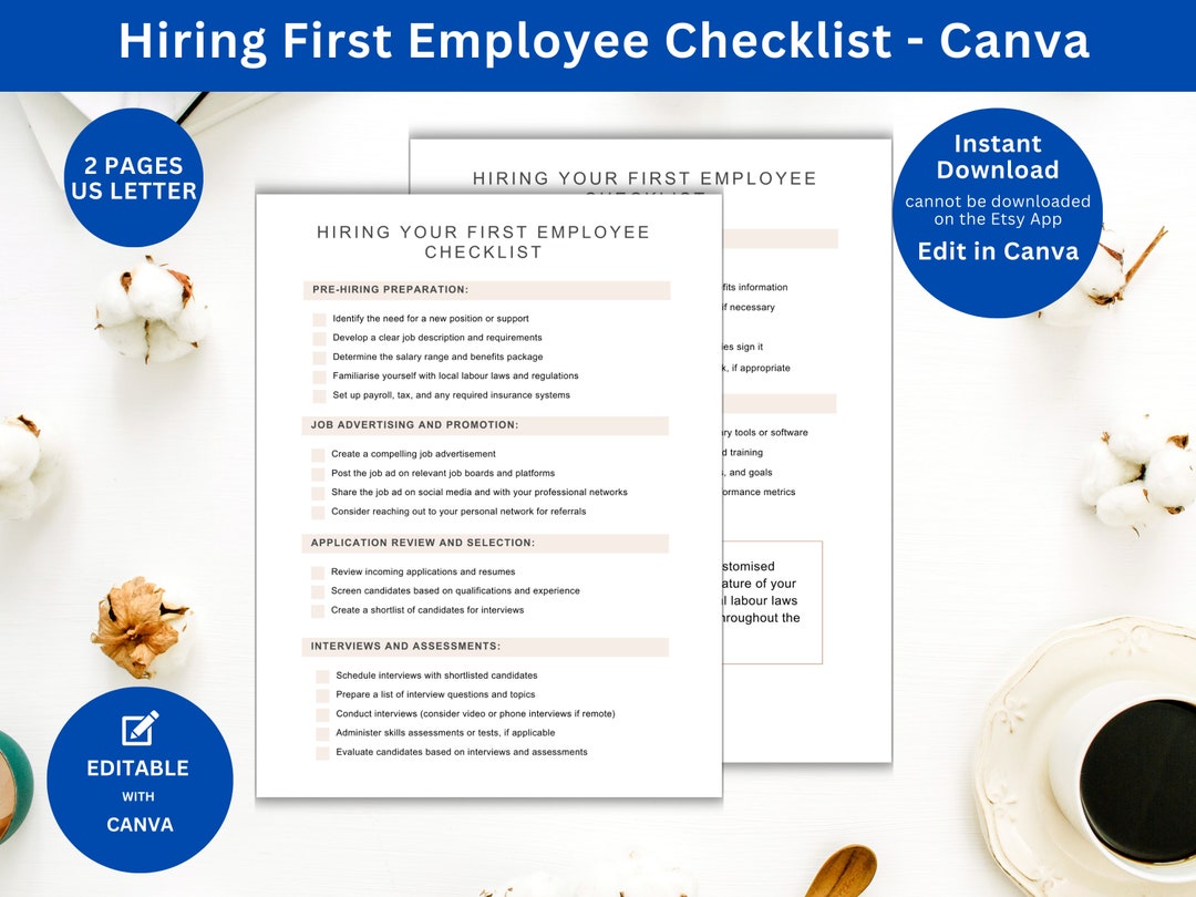 Hiring Your First Employee Checklist, Small Business Hiring First ...