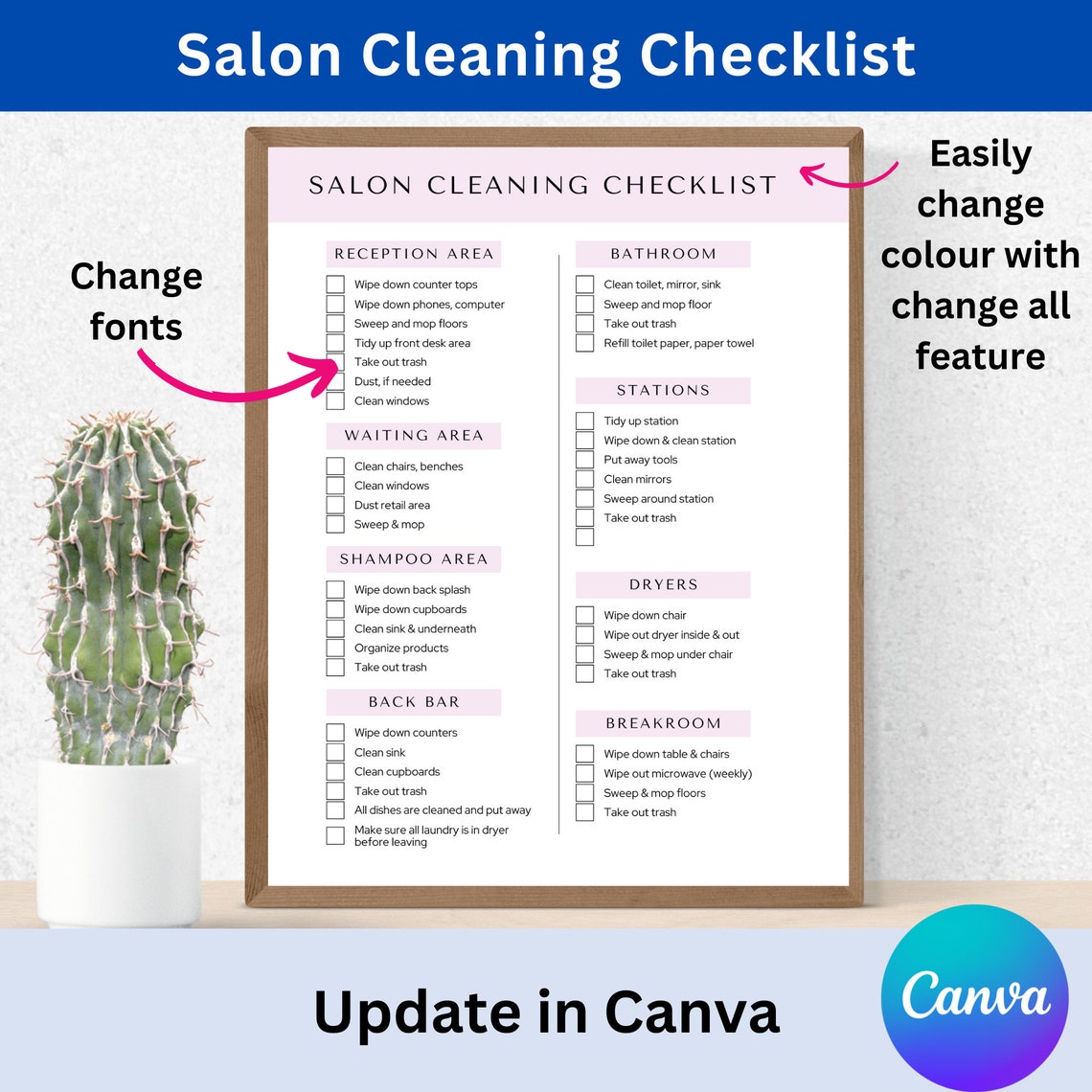 Salon Cleaning Checklist | Hair Salon Cleaning Checklist | Salon ...