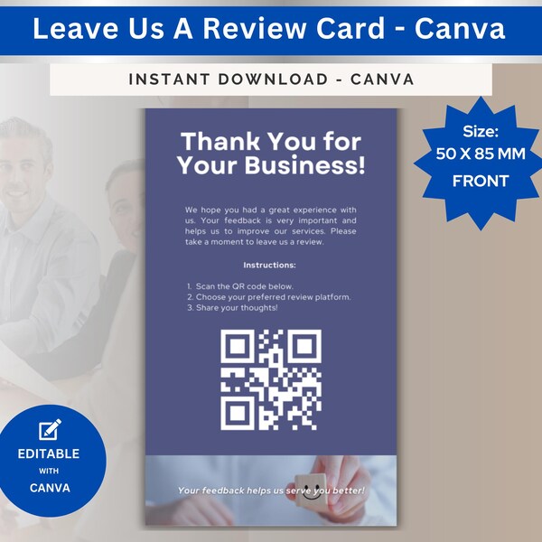 Leave Us a Review Business Card for Customer to Rate - Etsy
