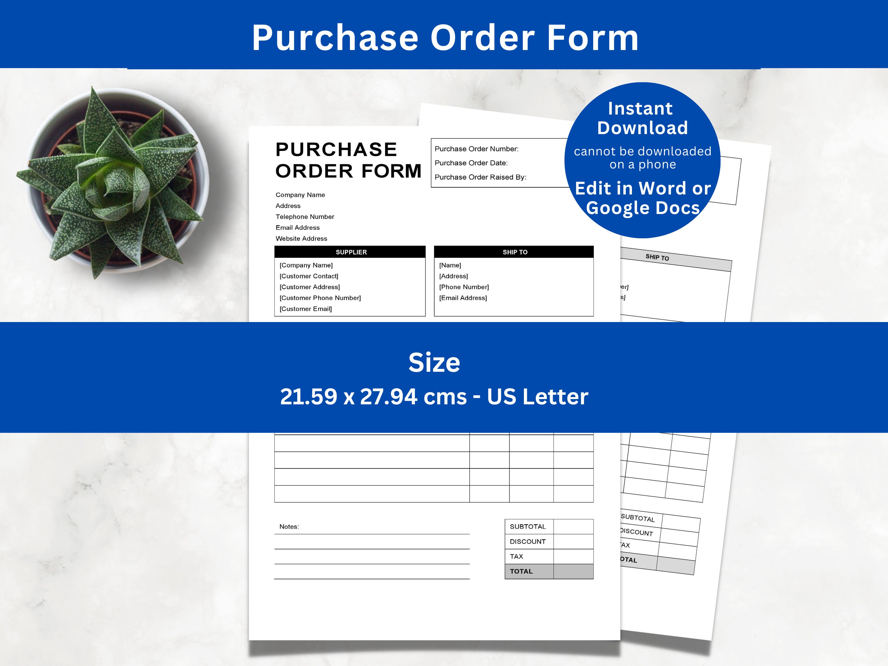 Purchase Order Form | Order Form Template | Purchase Order Template ...