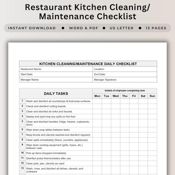 Cleaning Logo Restaurant - Etsy
