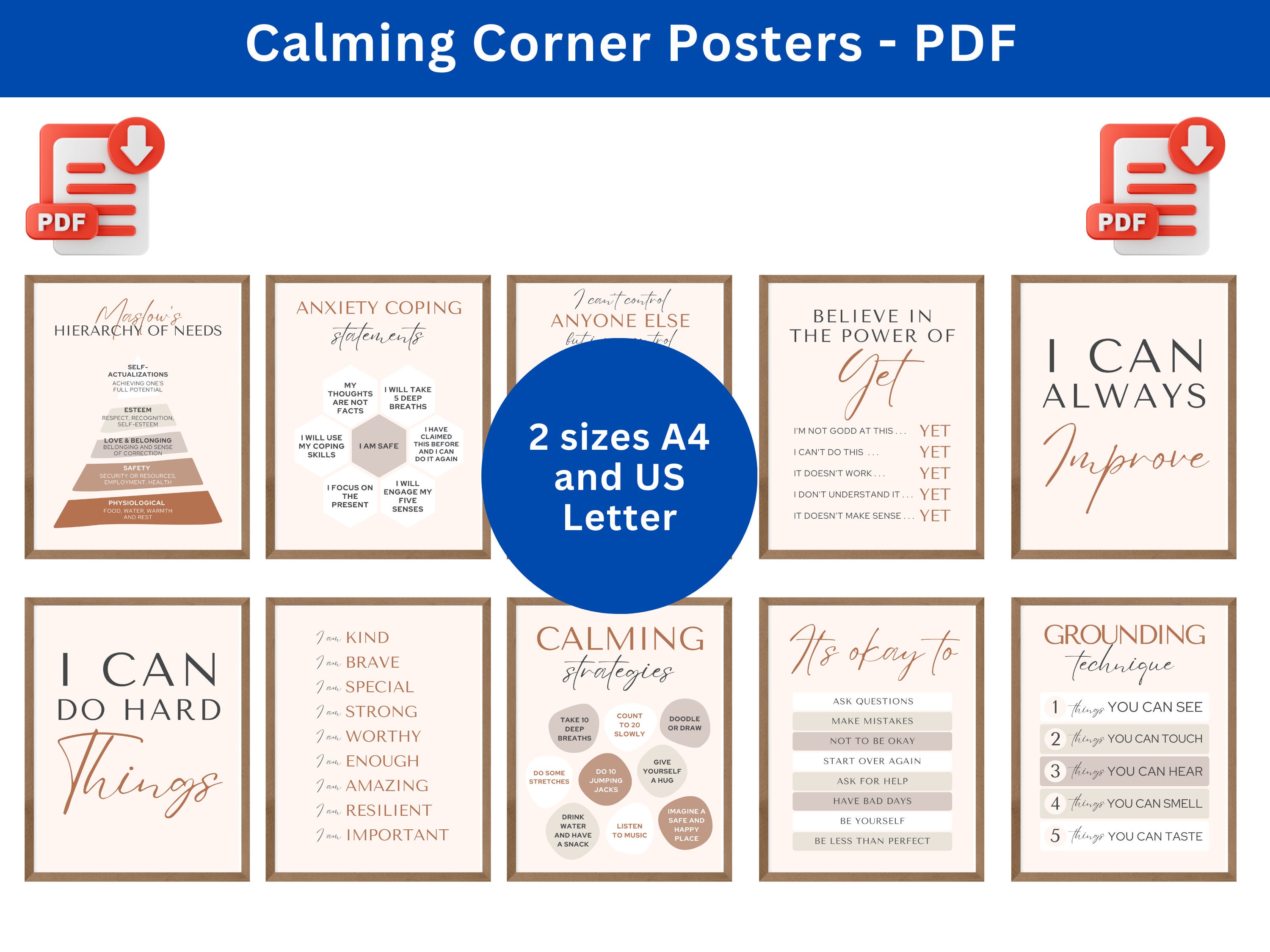 Calming Corner Posters for Calming Down Corner at Home or to Calm ...