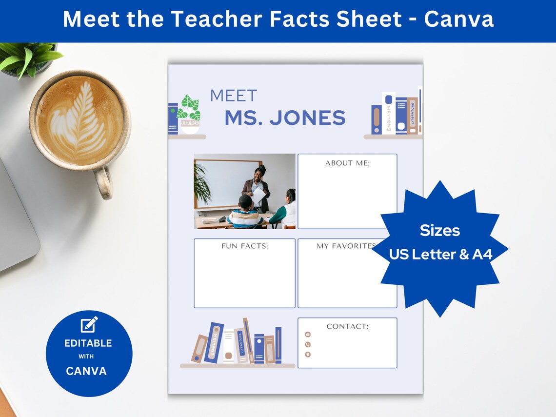 Printable Meet the Teacher Template Goodnotes PDF & Editable Meet the ...