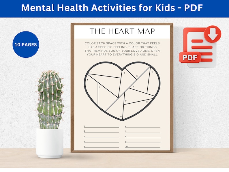 Mental Health Activity Sheets for Kids: Self Care Workbook (PDF) - Etsy
