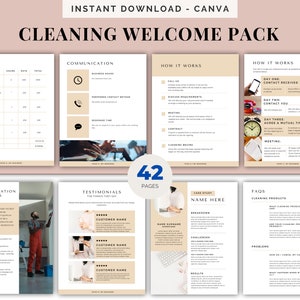 Cleaning Business Client Welcome Packet: 42-page Canva Template - Etsy