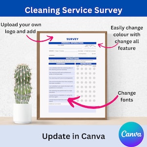 Cleaning Company Feedback Form Template: Client Survey (canva & PDF) - Etsy