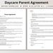 Childcare Center Parent Agreement Template In-home Terms and Conditions ...