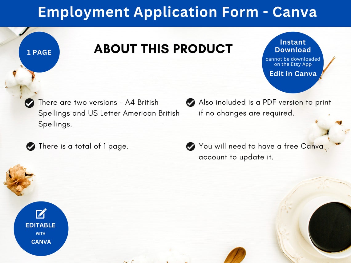 Employment Application Form Template, Employment Application Sample ...