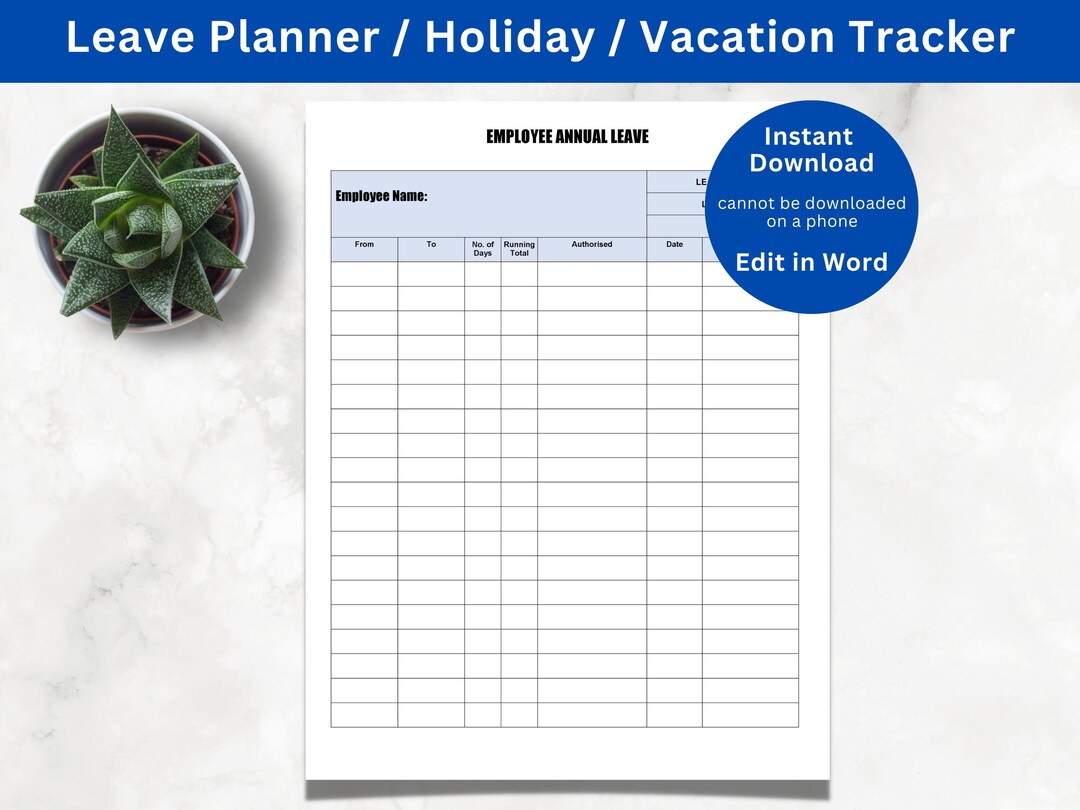Leave Planner | Holiday Tracker | Leave Tracker | Vacation Tracker ...