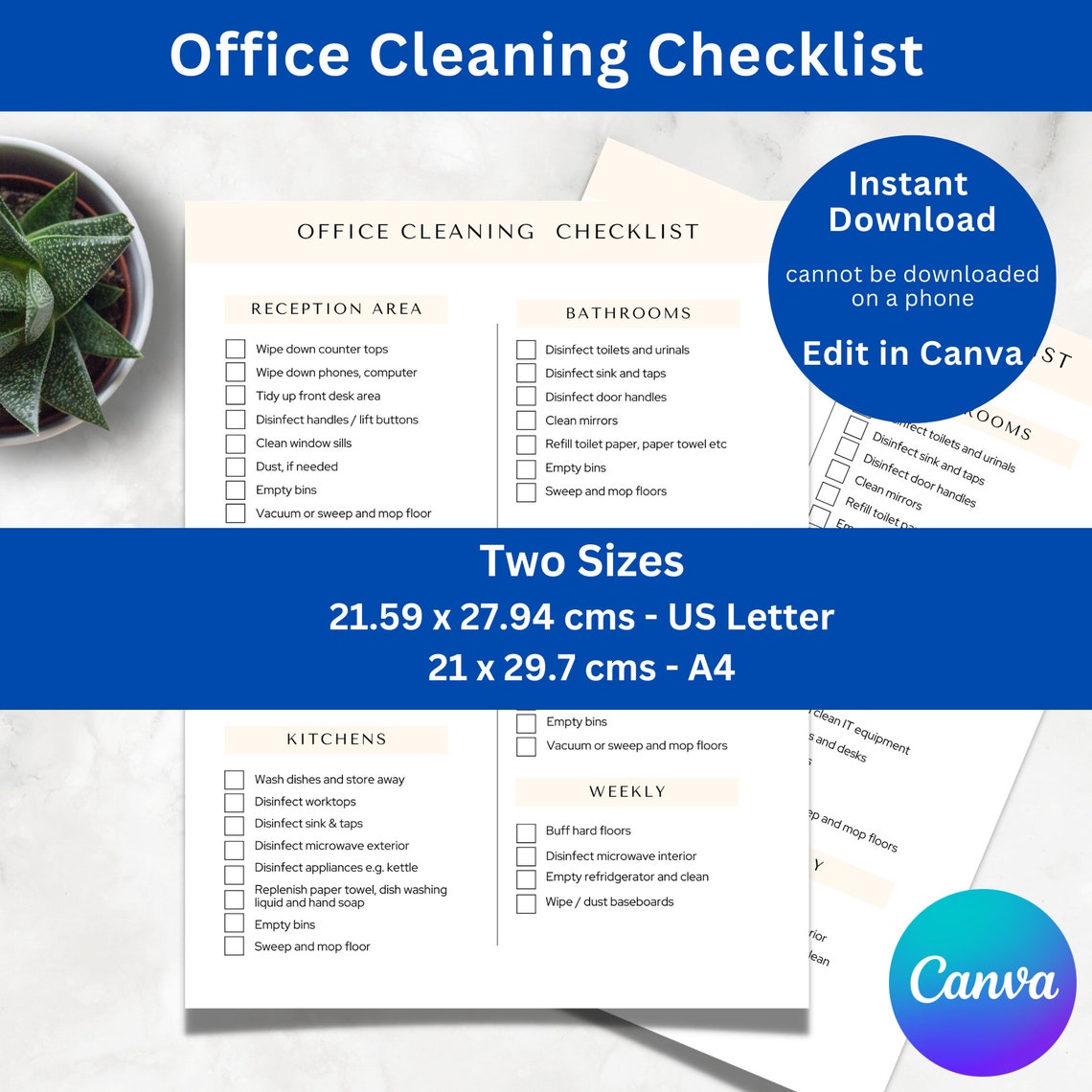 Office Cleaning Checklist Template: Commercial Cleaning Duties (canva ...