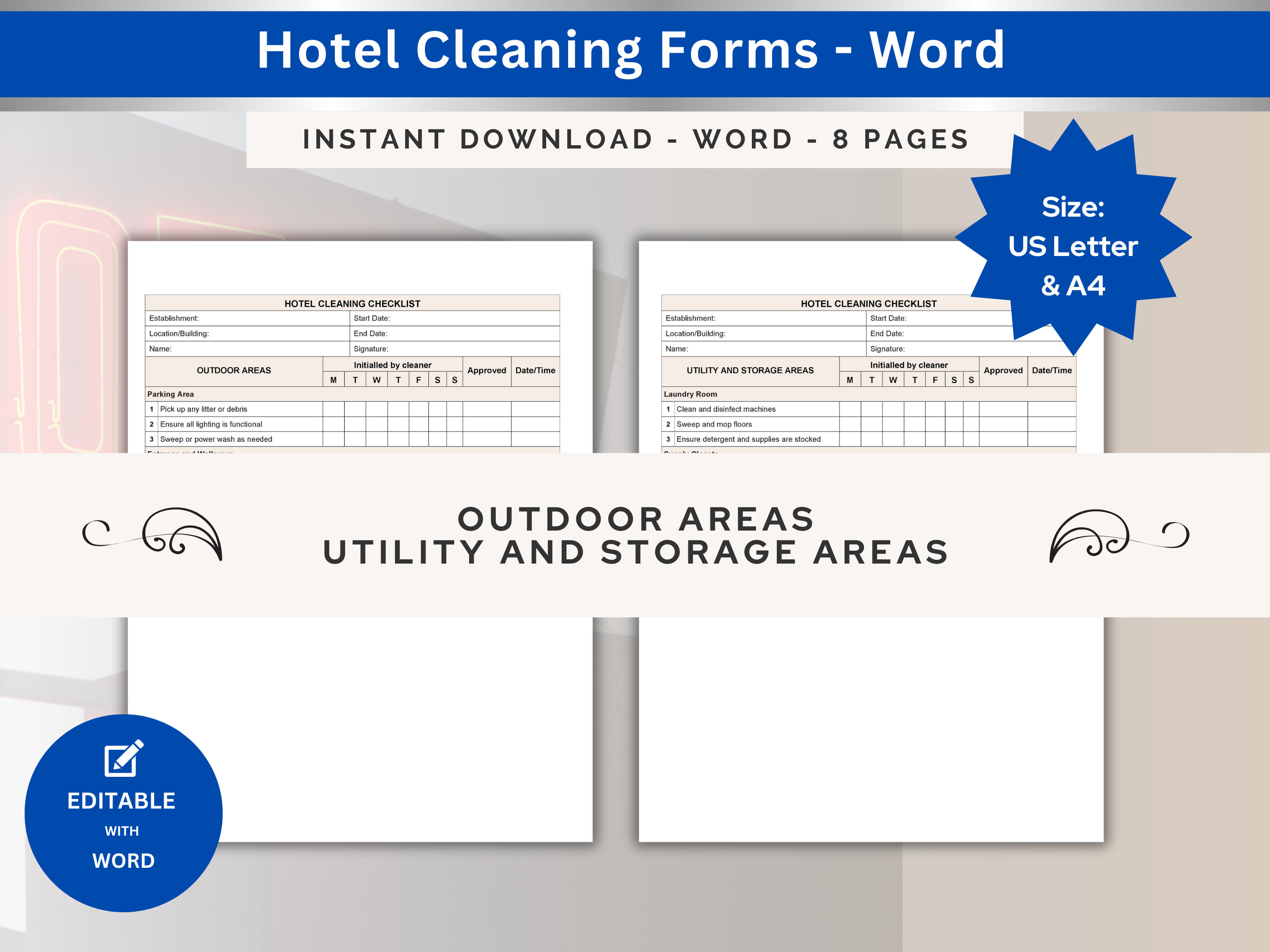 Hotel Cleaning Checklist: Guest Room Cleaning Standards (word, PDF) - Etsy