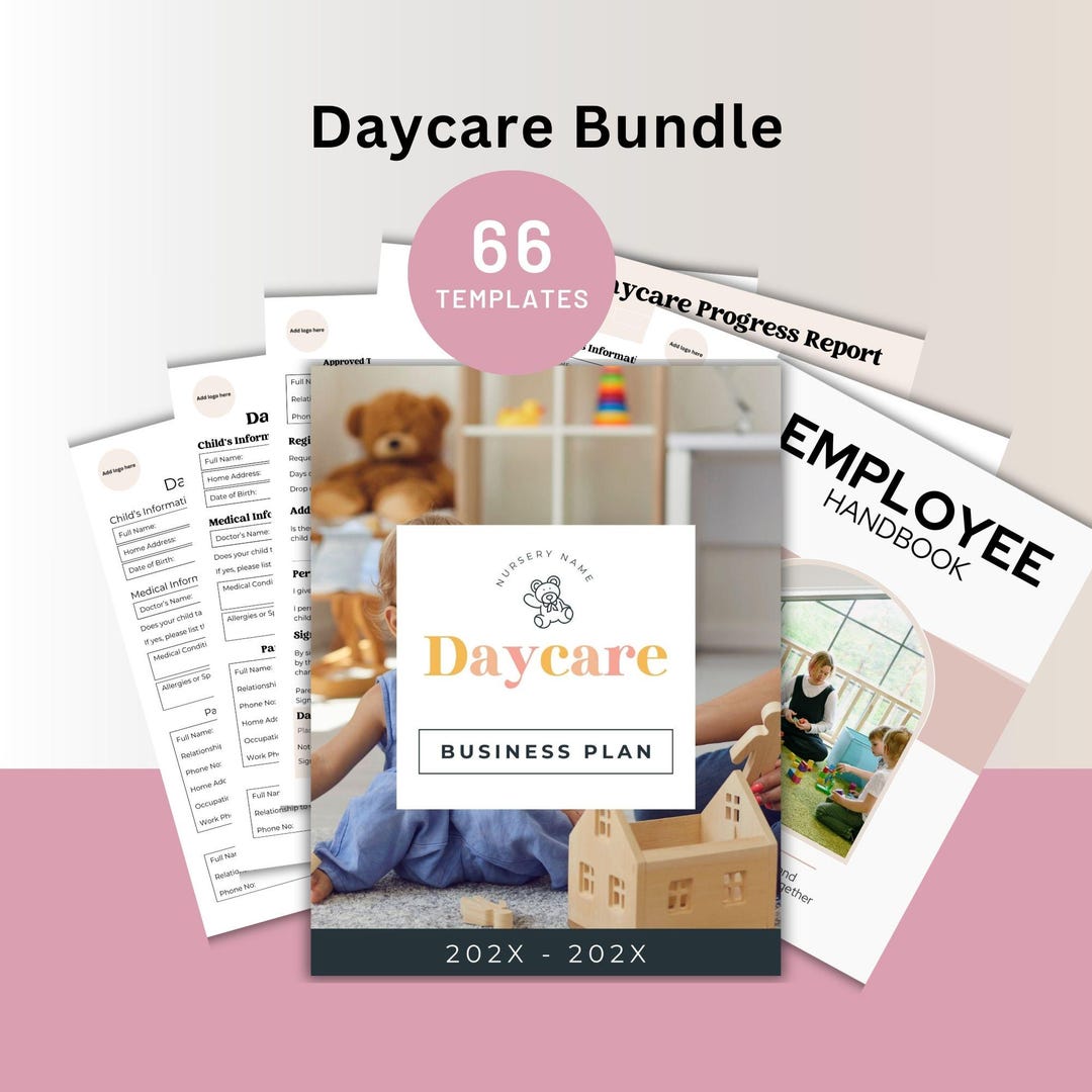 Childcare Forms Bundle Daycare Enrollment Editable Template Preschool ...