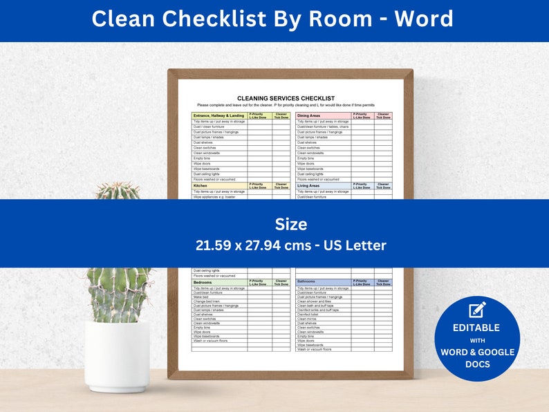 Clean Checklist a Professional House Cleaning Business Template to ...