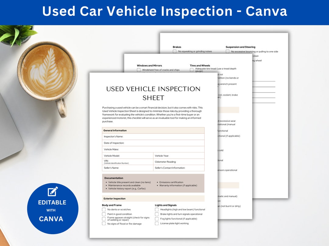 Used Car Inspection Checklist for Checking Car Before Buying a Car ...