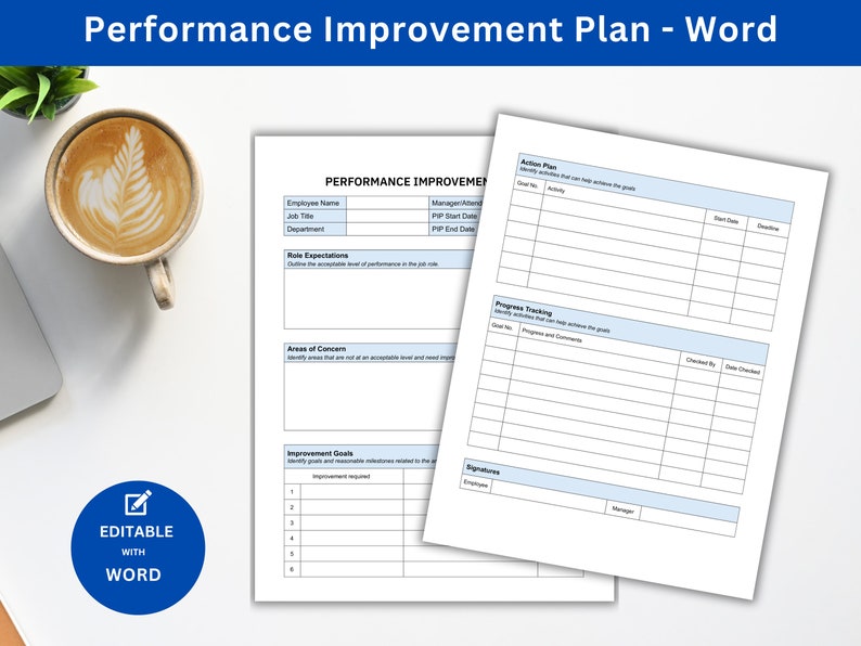 Performance Improvement Plan Template: HR Workplace PIP (word, PDF) - Etsy
