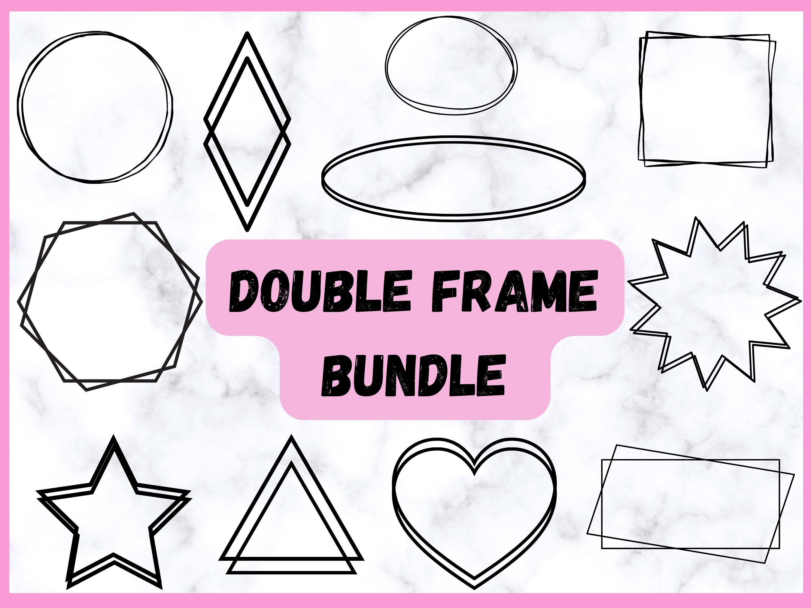 Double Frame Svgsquare Frame Bundledouble Border - Etsy