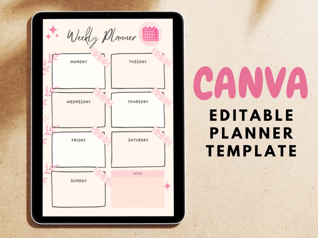 Weekly Editable Canva Templatesweekly Planner Printable to Do - Etsy