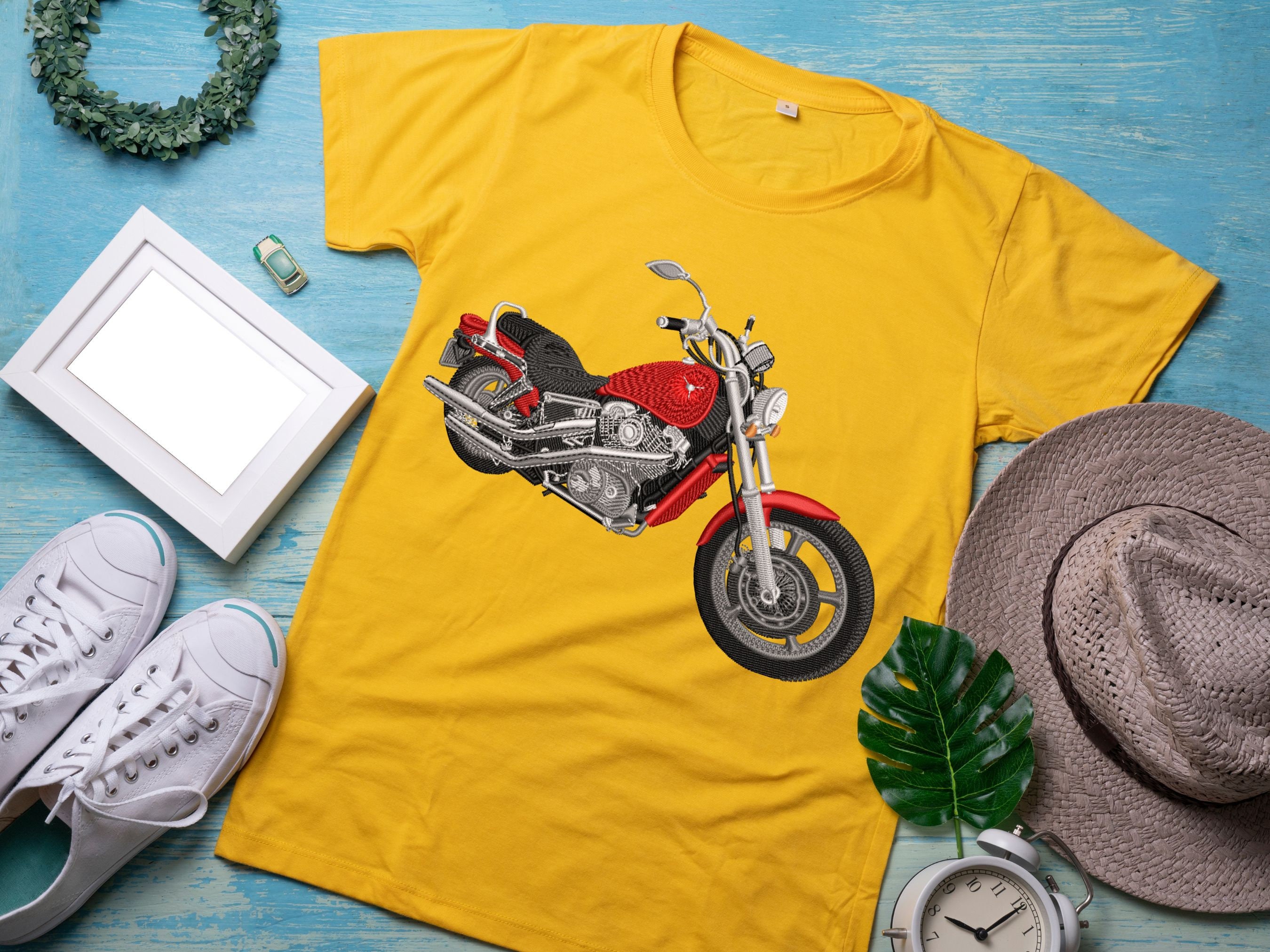 Chopper Motorcycle Machine Embroidery Design ,digital File, Chopper ...