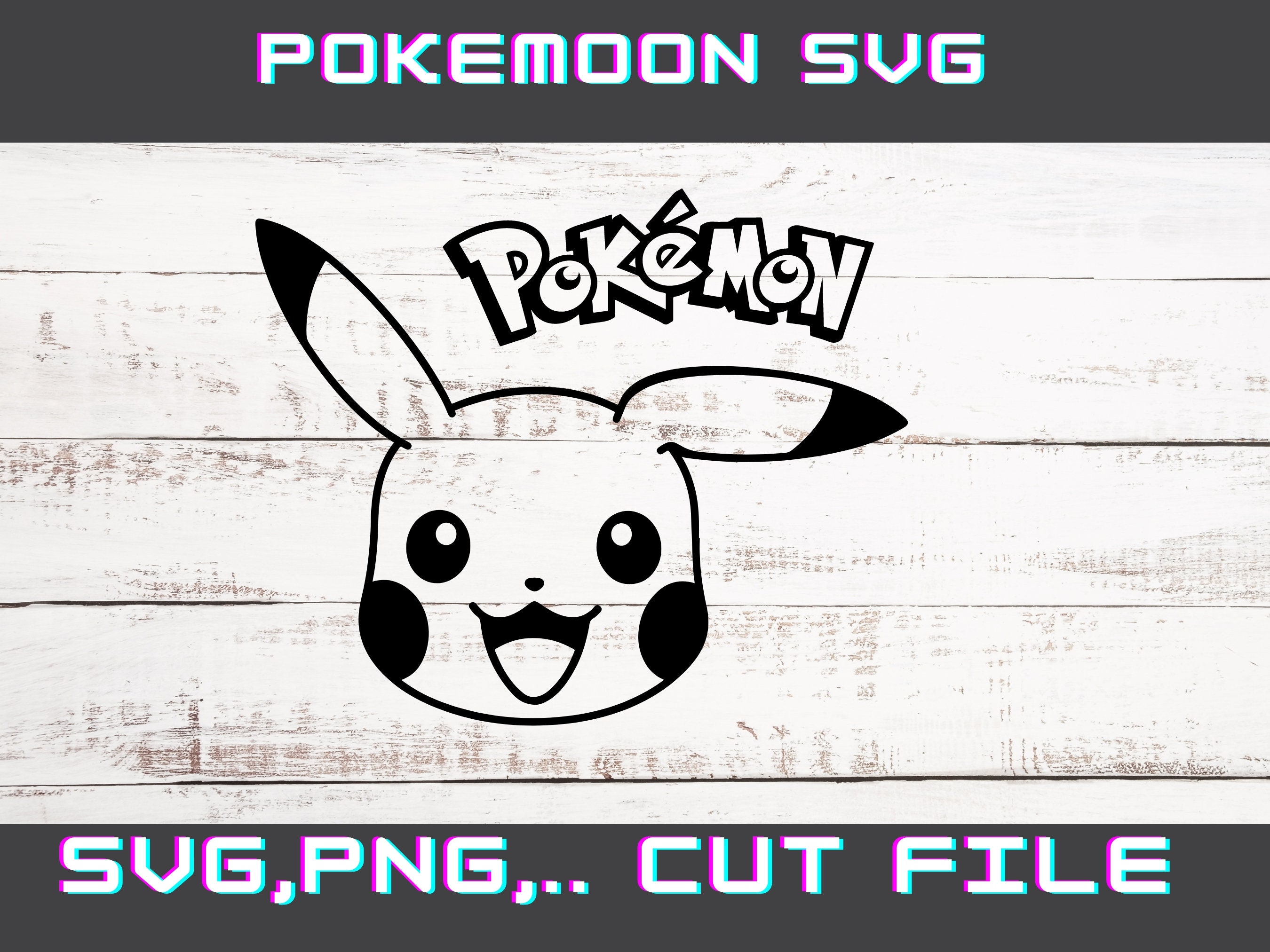Peek-a-chu DIGITAL FILES Svg, Dfx, Png, Jpg,pokemon Font Svg, Pikachu ...