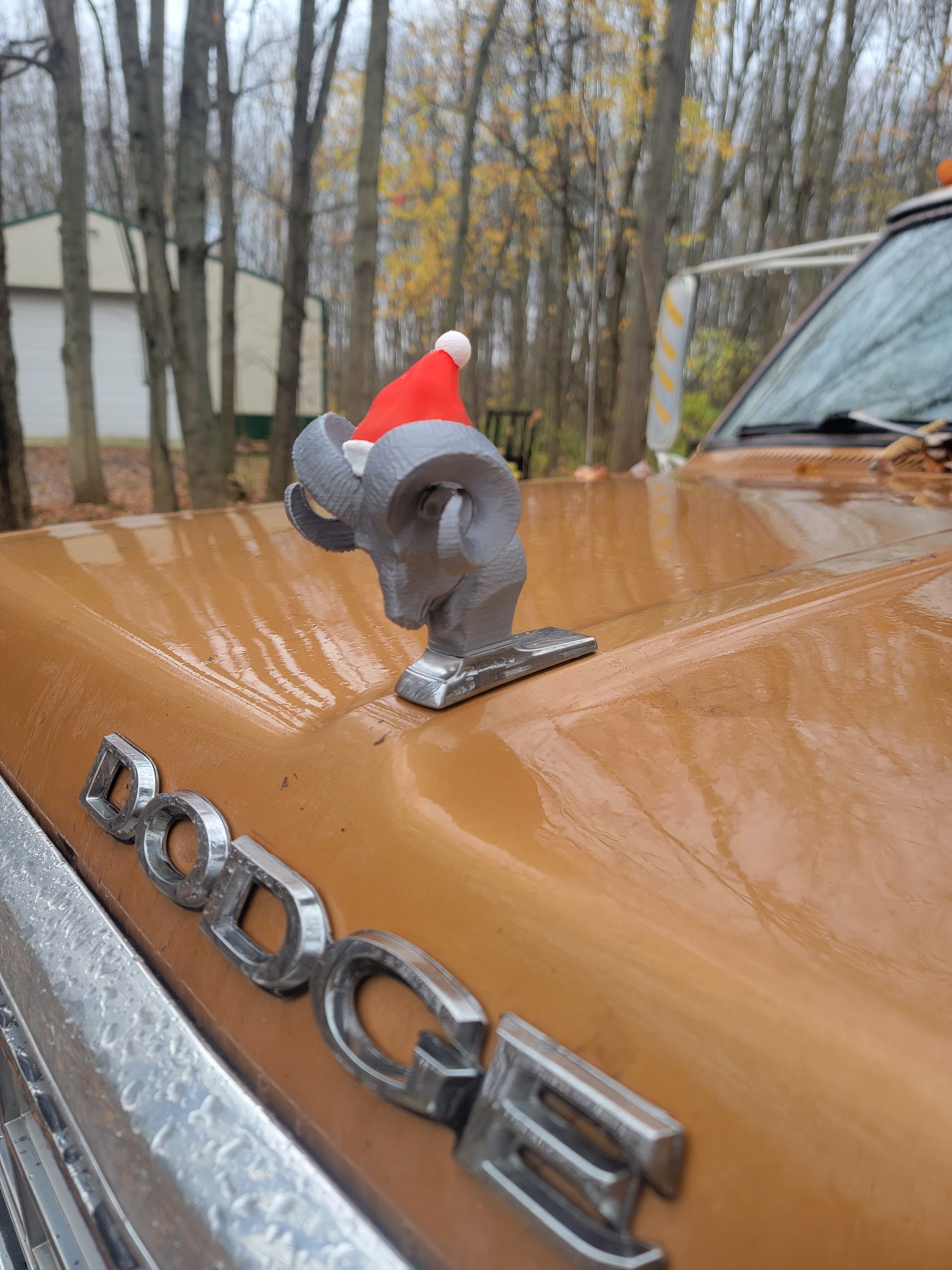 Ram Hood Ornament With Santa Hat - Etsy
