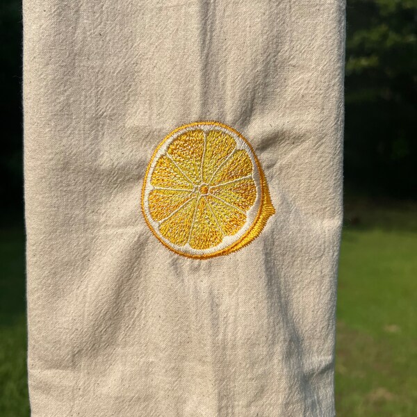 Embroidered Lemon - Etsy