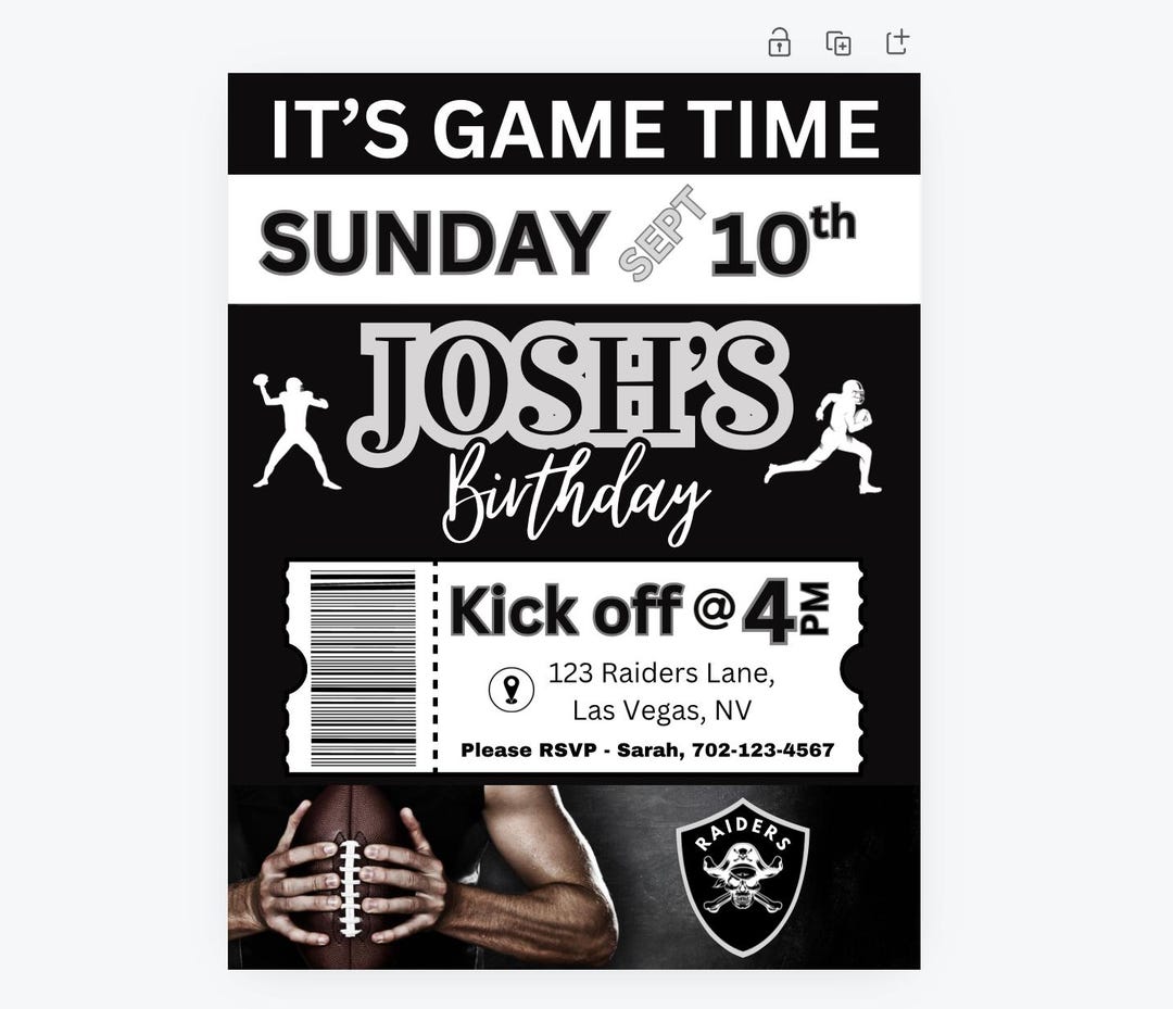 Raiders Birthday Invitation - Etsy