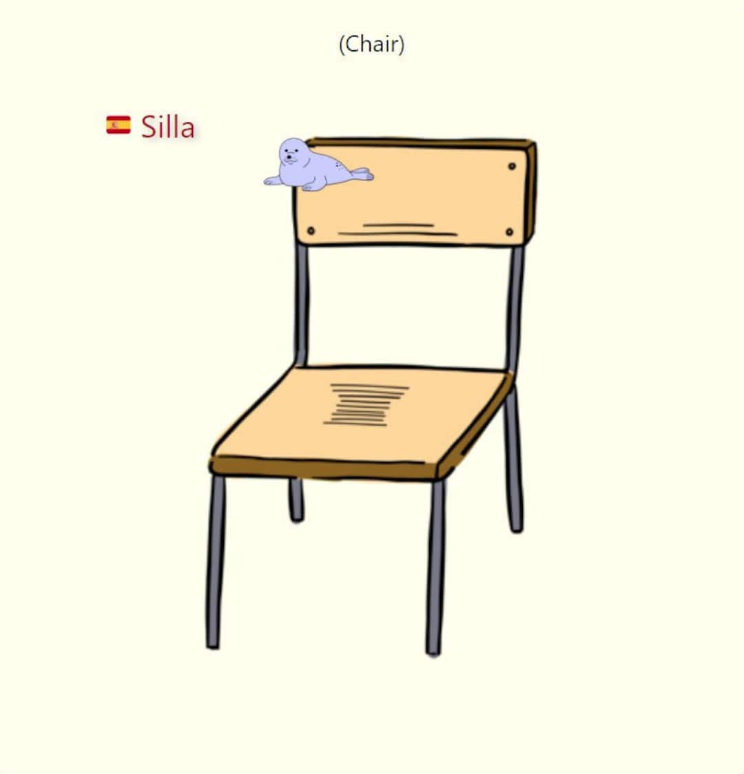Learn Chair in Spanish Visual Mnemonics Language Learning Image - Etsy