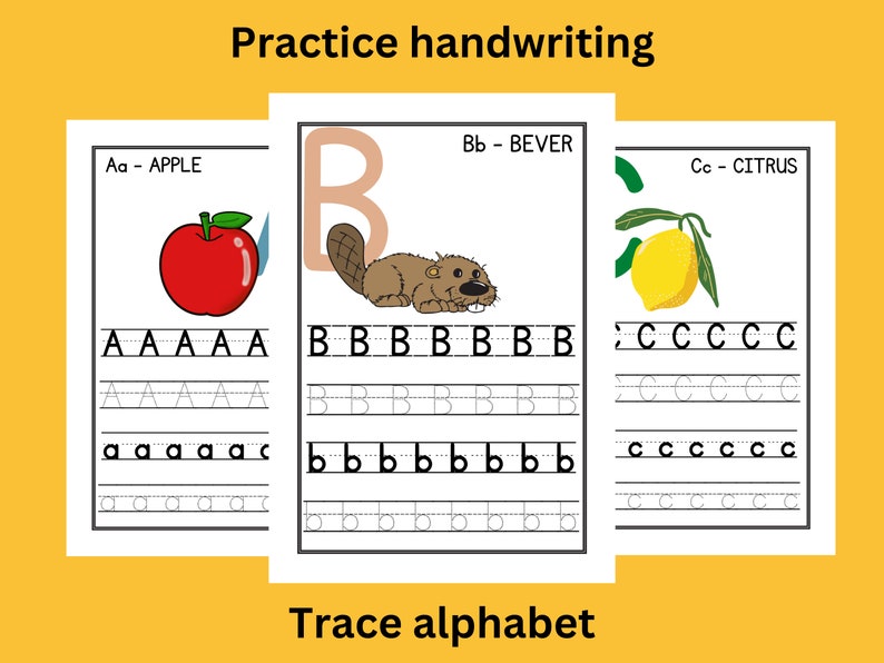 English Alphabet Learning Pages for Kids. Tracing Activity Book for ...