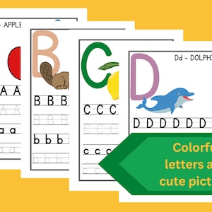 English Alphabet Learning Pages for Kids. Tracing Activity Book for ...