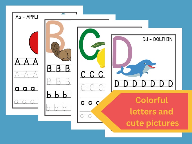 English Alphabet Learning Pages for Kids. Tracing Activity Book for ...