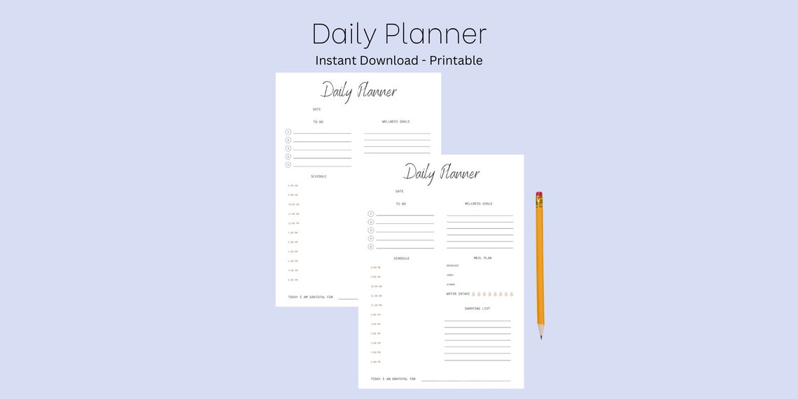 Simple Daily Planner Printable A4 PDF Download - Etsy