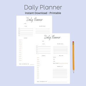 Simple Daily Planner Printable A4 PDF Download - Etsy