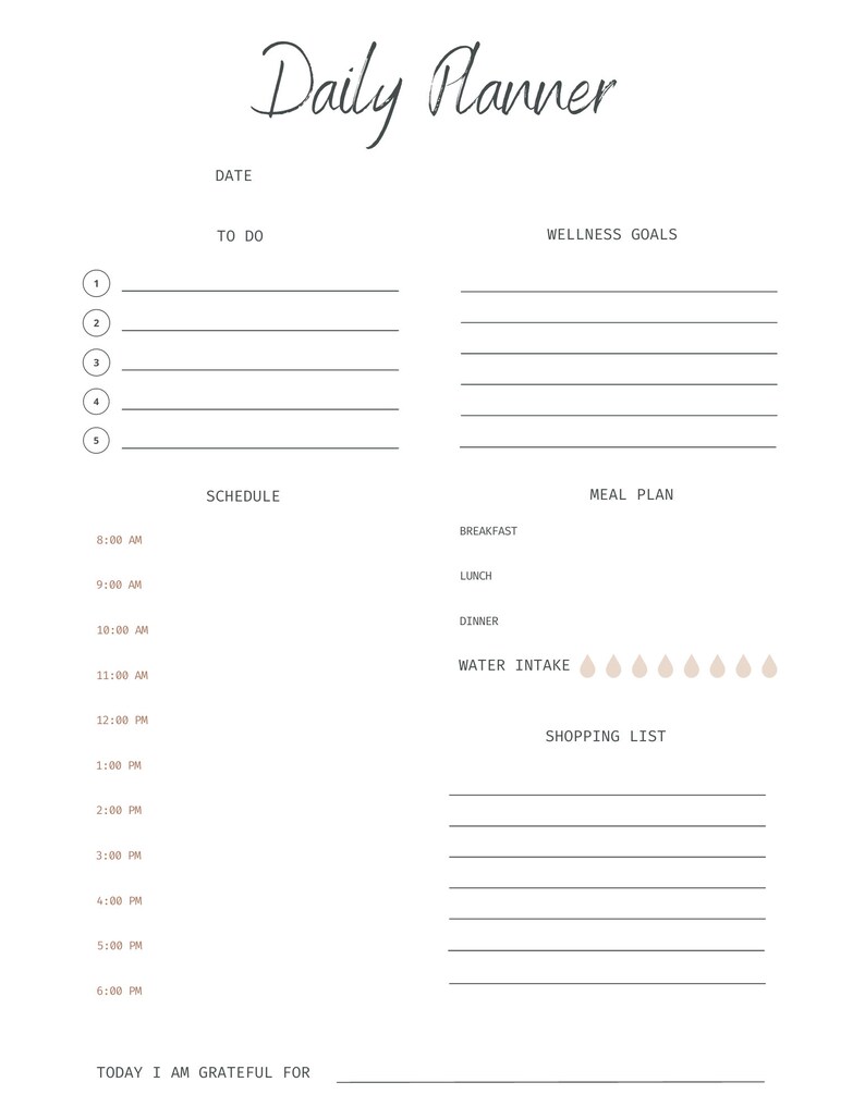 Simple Daily Planner Printable A4 PDF Download - Etsy