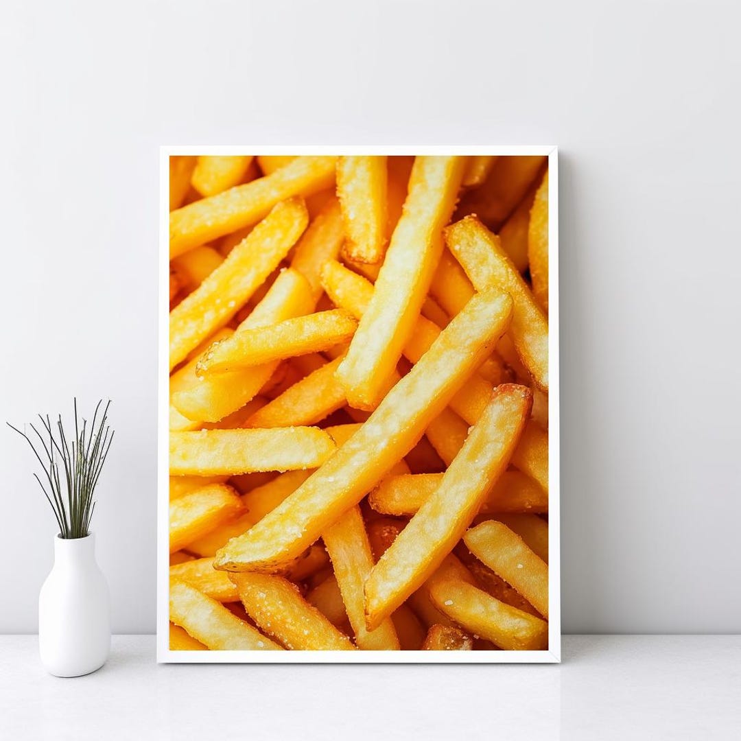 French Fries Wall Art, Fries Poster, Kitchen Wall Print, Quirky Wall ...