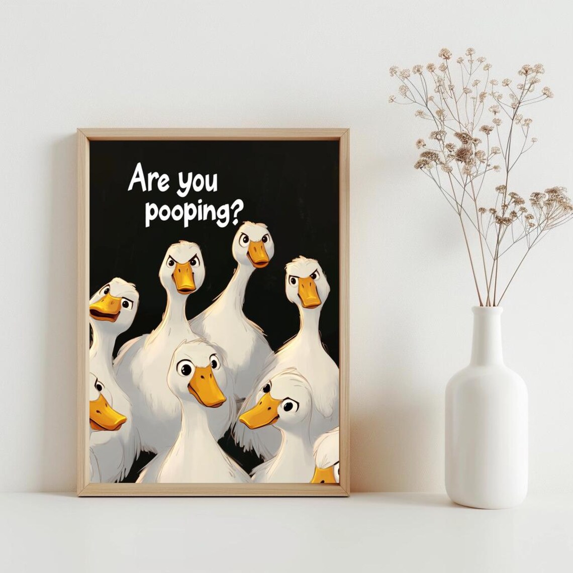 Funny Animal Wall Art, Are You Pooping Funny Bathroom Ducks, Quirky ...