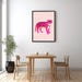 Pink Tiger Wall Art, Pink Orange Animal Painting Wall Art, Large ...