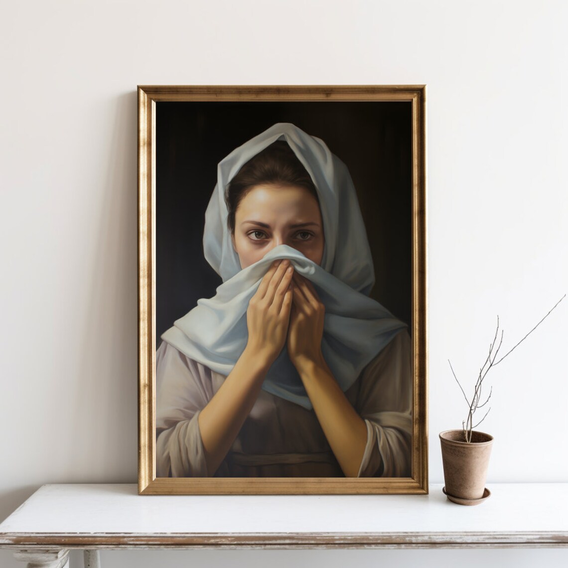 Funny Bathroom Wall Art Decor, Toilet Humor, Woman Classical Painting ...