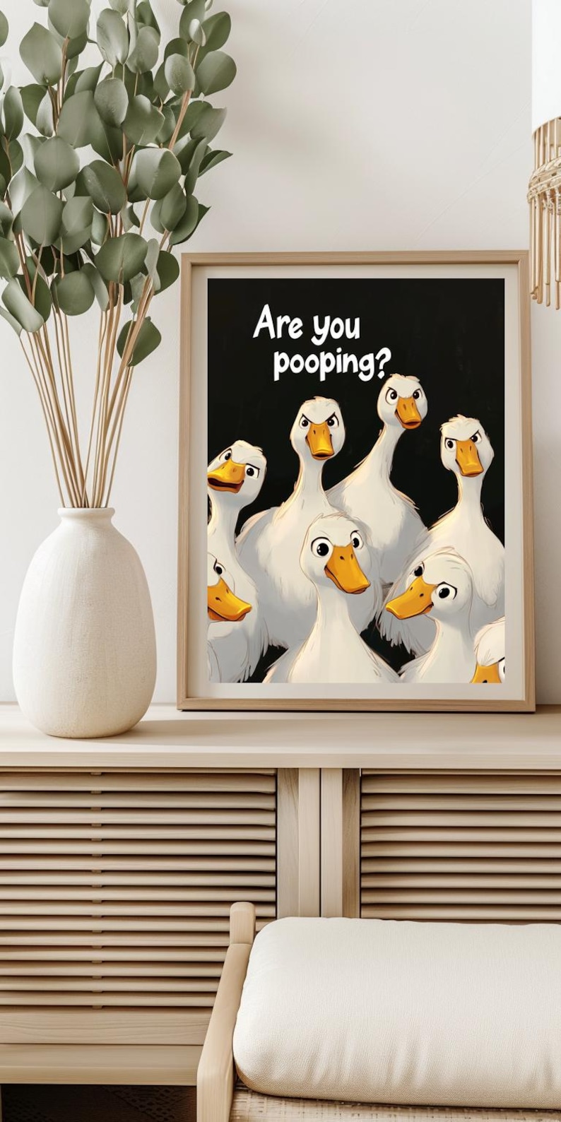 Funny Animal Wall Art, Are You Pooping Funny Bathroom Ducks, Quirky ...