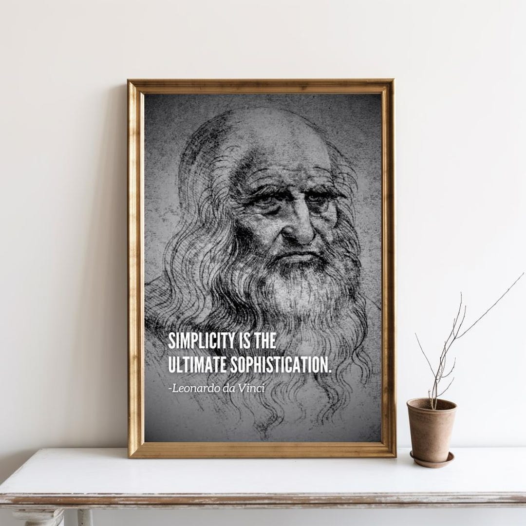 Leonardo Da Vinci Inspirational Quote, Education Printable Wall Art ...