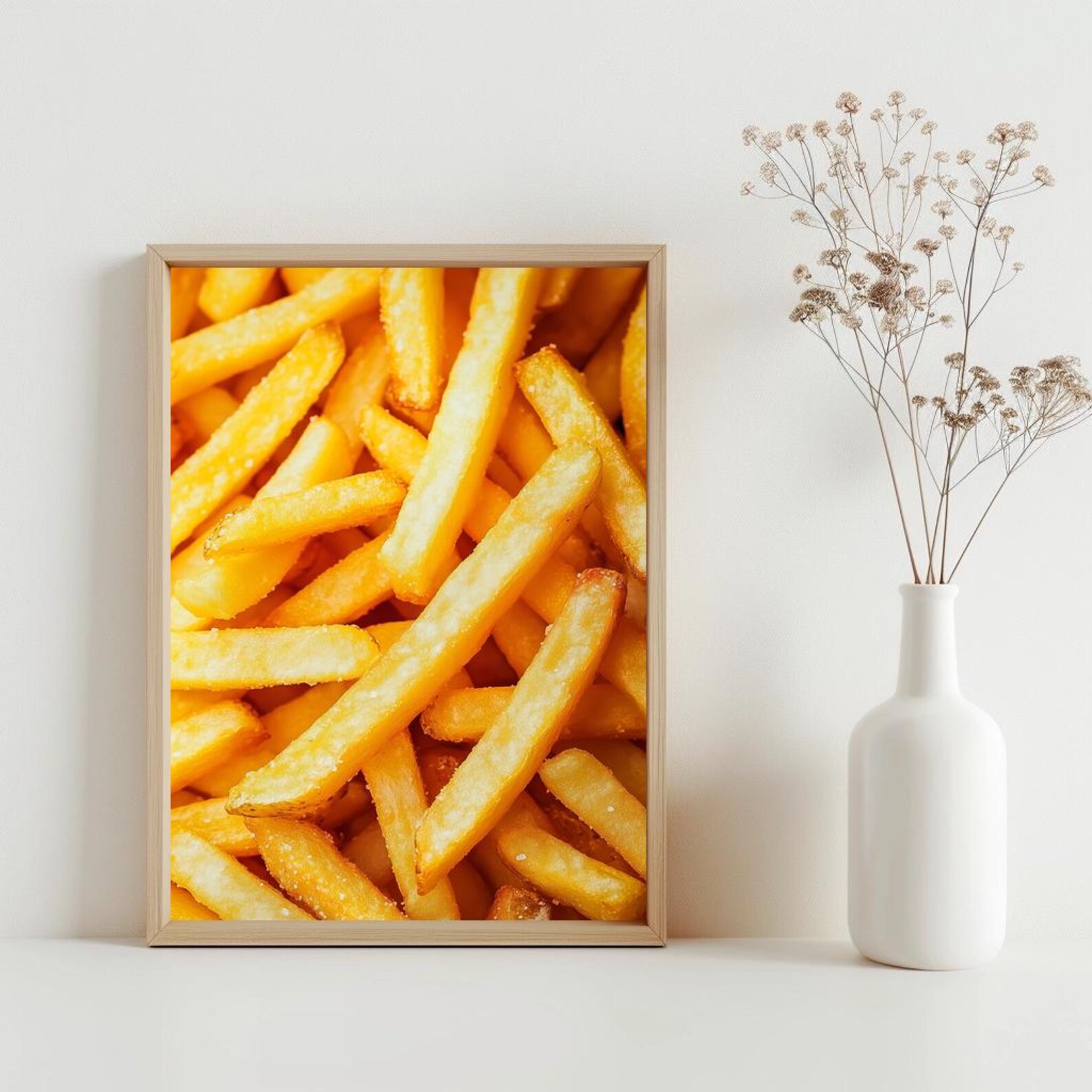 French Fries Wall Art, Fries Poster, Kitchen Wall Print, Quirky Wall ...